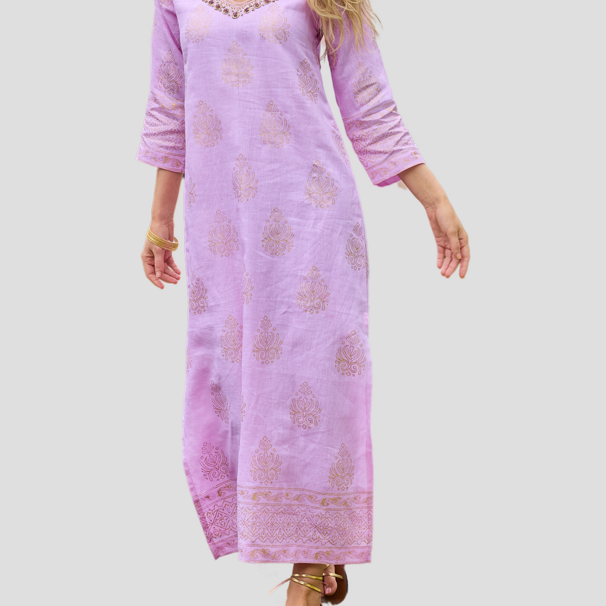 Bella Tu | Rani 52" Caftan in Pink with Beading | FIVESTORYNY.COM ...