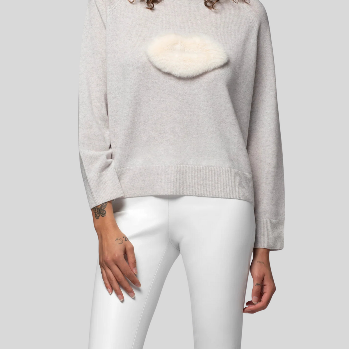 Max & Moi | Lips Sweater in Light Grey | FIVESTORYNY.COM – Fivestory