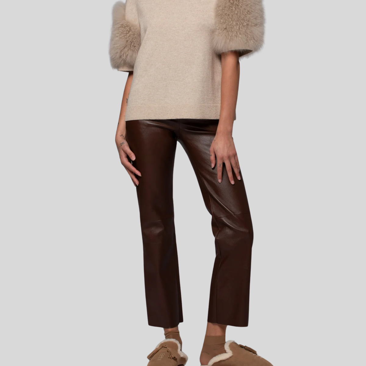 Max & Moi | Baba Strech Leather Pant in Chocolate | FIVESTORYNY.COM ...